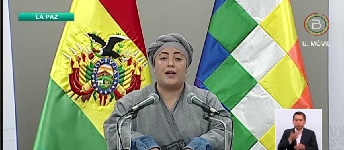 La ministra de la Presidencia, María Nela Prada, anunció que el ...