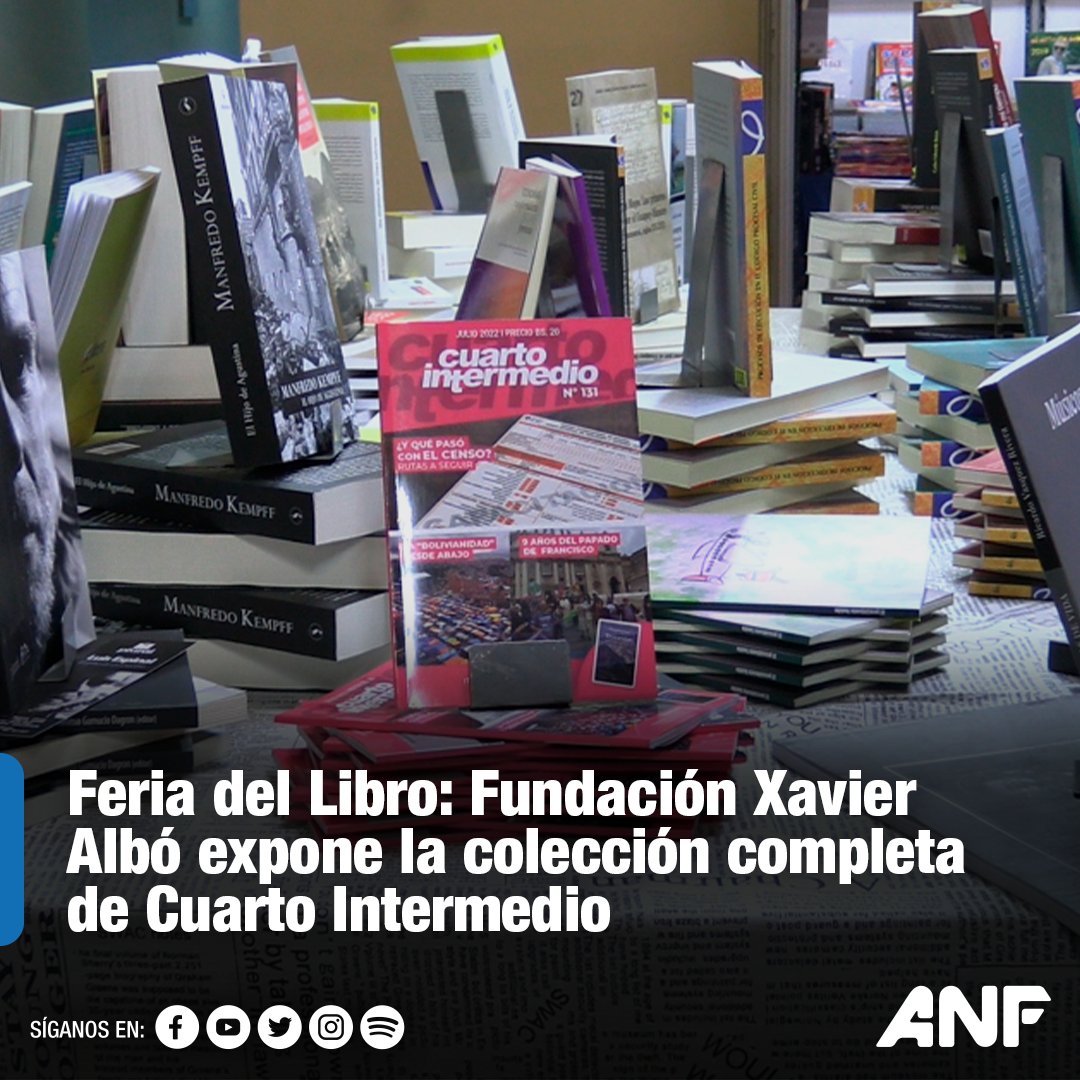 | #Cultura El stand de la Fundación Xavier Albó es el número 12 y está ...