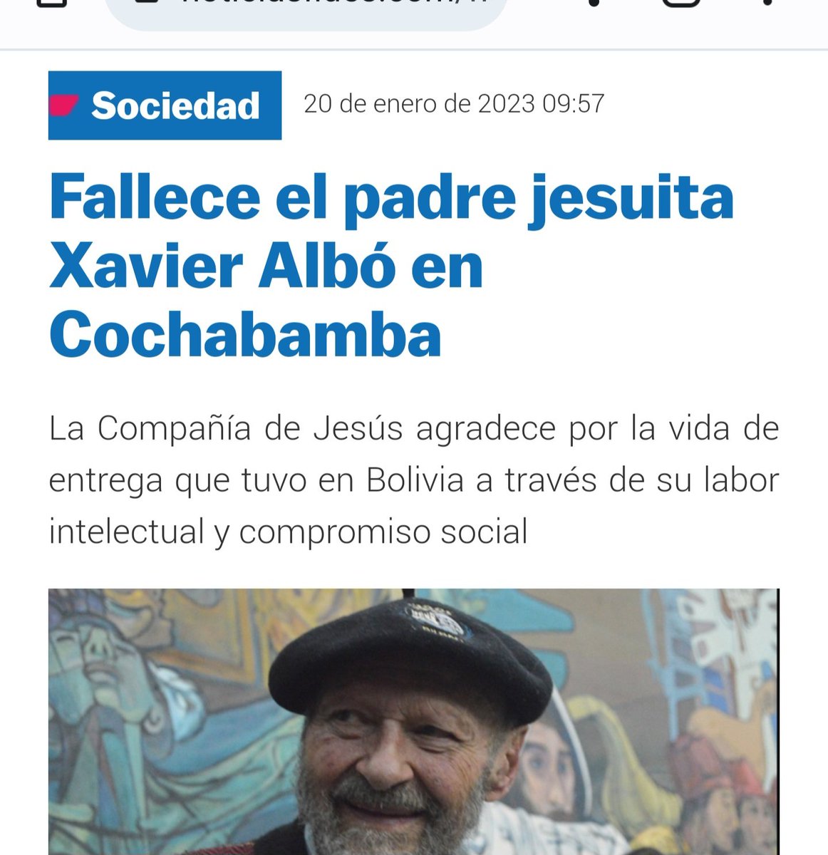 QEPD el padre Xavier Albó, un gran boliviano que nació en Cataluña y le ...
