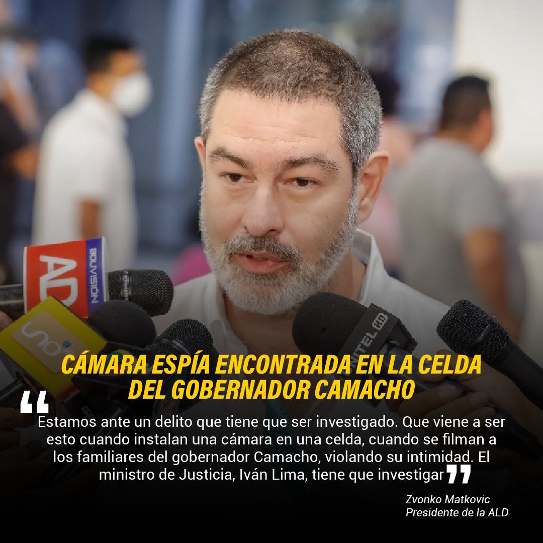 Zvonko Matkovic exige al ministro de Justicia, Ivan Lima, la ...
