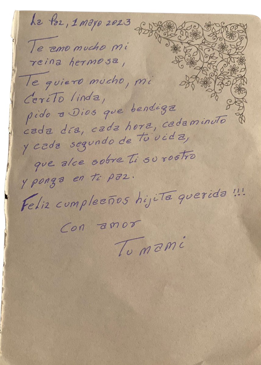 Te amo mucho, mi reina hermosa. Te quiero mucho, mi Carito linda, pido ...