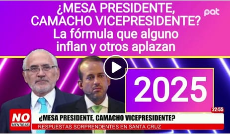 ¿MESA PRESIDENTE, CAMACHO VICEPRESIDENTE? – deRedes.tv