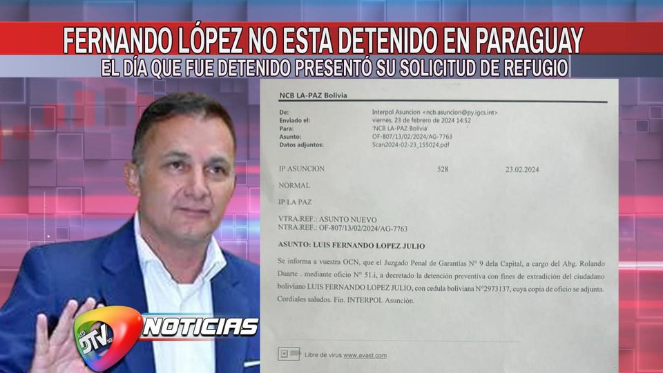 #Oficial Fernando López NO ESTA DETENIDO en Paraguay, el día que fue ...