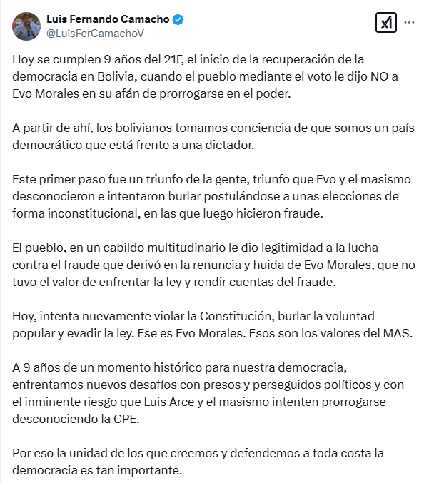 | #21F #Camacho recuerda que hoy se cumplen 9 años del referéndum ...