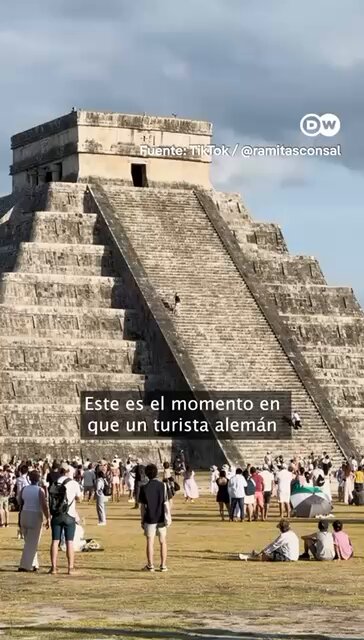 Un turista alemán subió a la pirámide Castillo de Chichén Itzá burlando ...