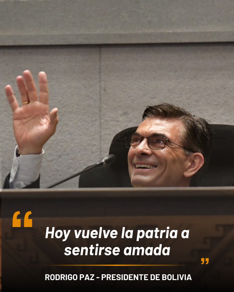 “Hoy vuelve la patria a sentirse amada”, indica Rodrigo Paz, al ...