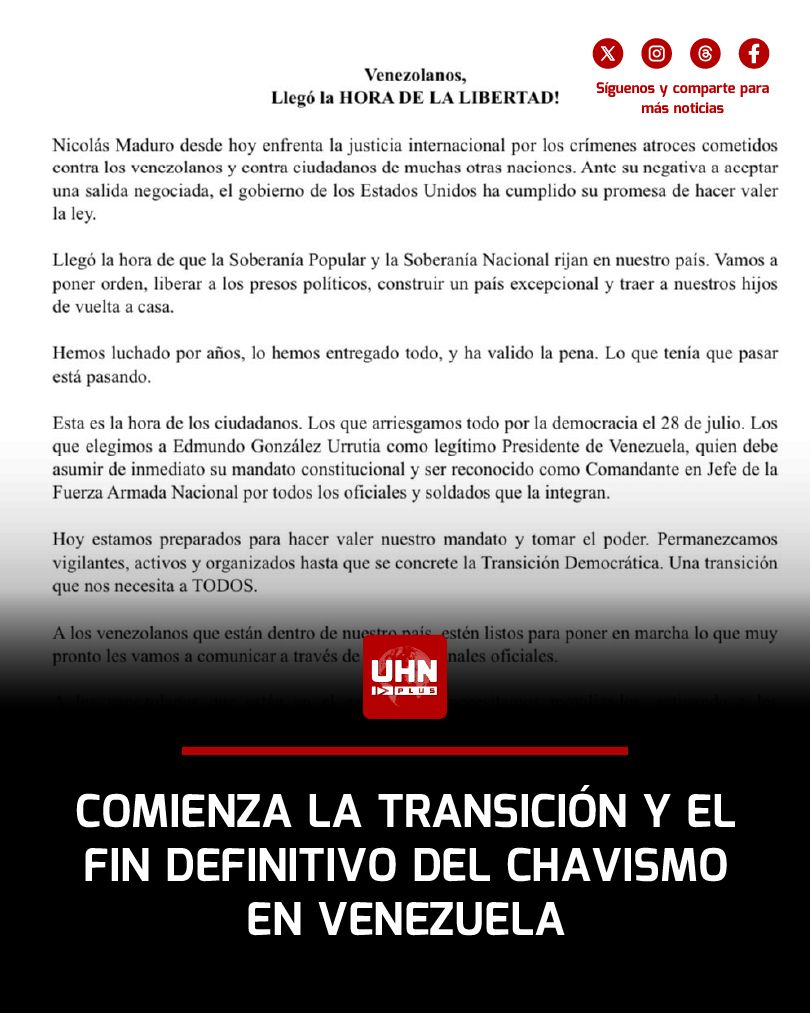 🇻🇪‼️ | URGENTE — HISTÓRICO — María Corina Machado lanzó el mensaje que ...
