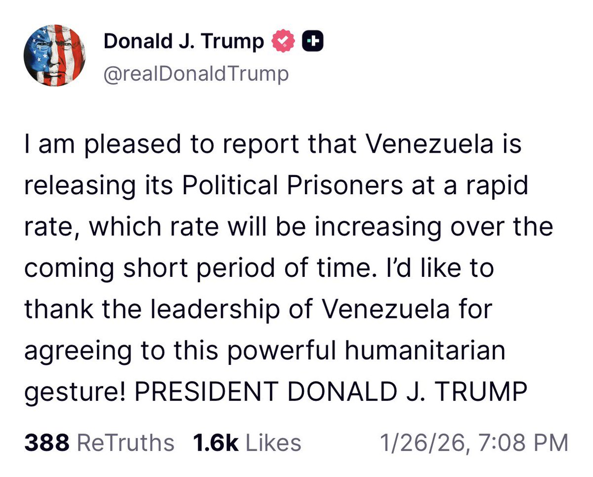 🇺🇸🇻🇪 | Donald Trump sobre Venezuela: “Me complace informar que ...