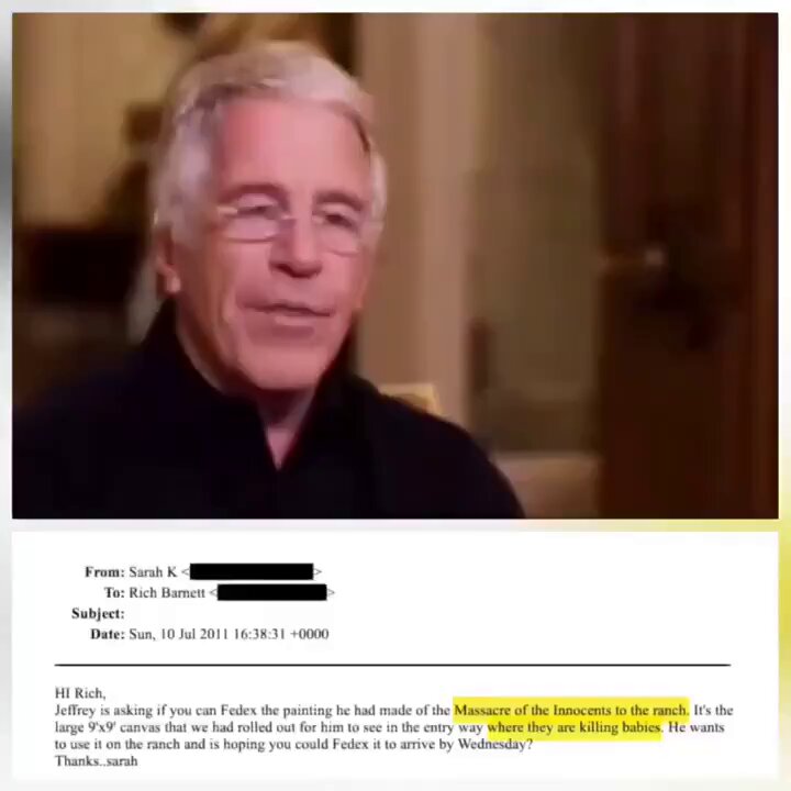 🇺🇸 | Epstein solicitó una pintura «Masacre de inocentes» que mostrara ...